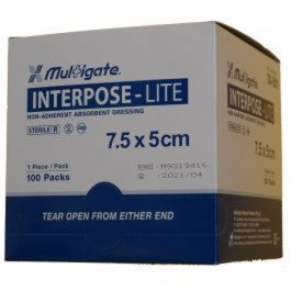 MULTIGATE INTERPOSE LITE NON-ADHERENT DRESSING / 7.5 X 7.5CM / BOX OF ...