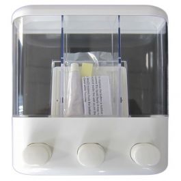 HANDI HOMES LIQUID DISPENSER / 3 COMPARTMENT / WHITE / CLEAR Yes Medical