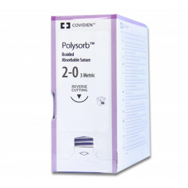 POLYSORB 3/8 CIRCLE SUTURES / 2-0 / 24MM / 75CM / C-14 / BOX OF 36 Yes ...